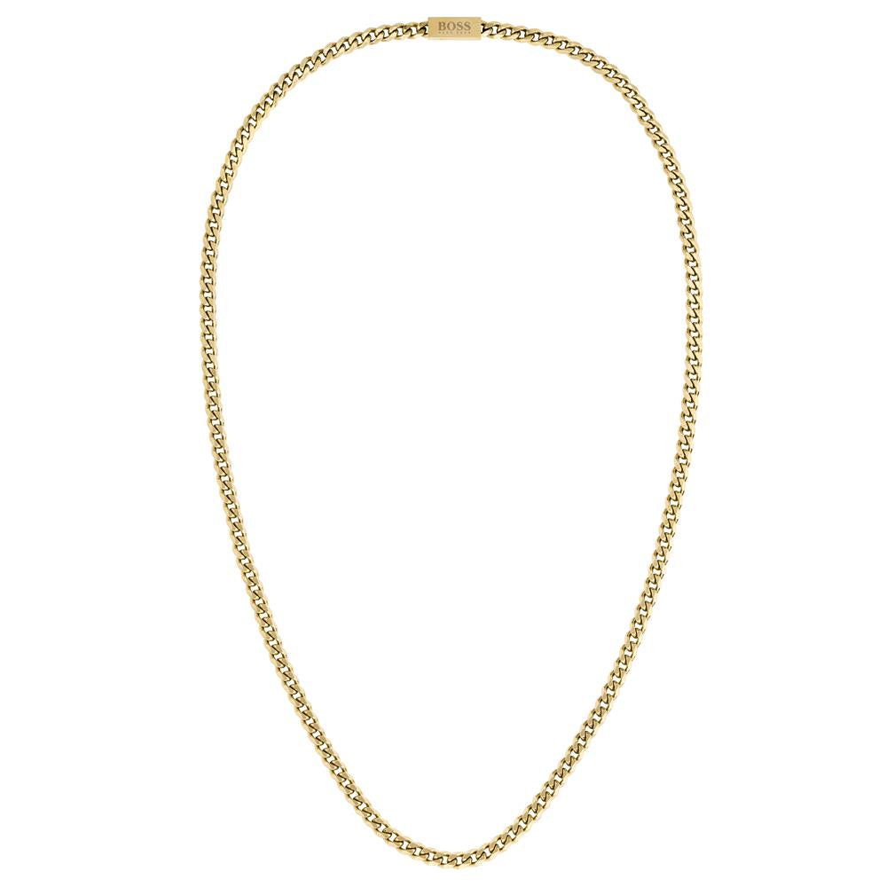 BOSS Men Gold Plated Curb Chain 1580173