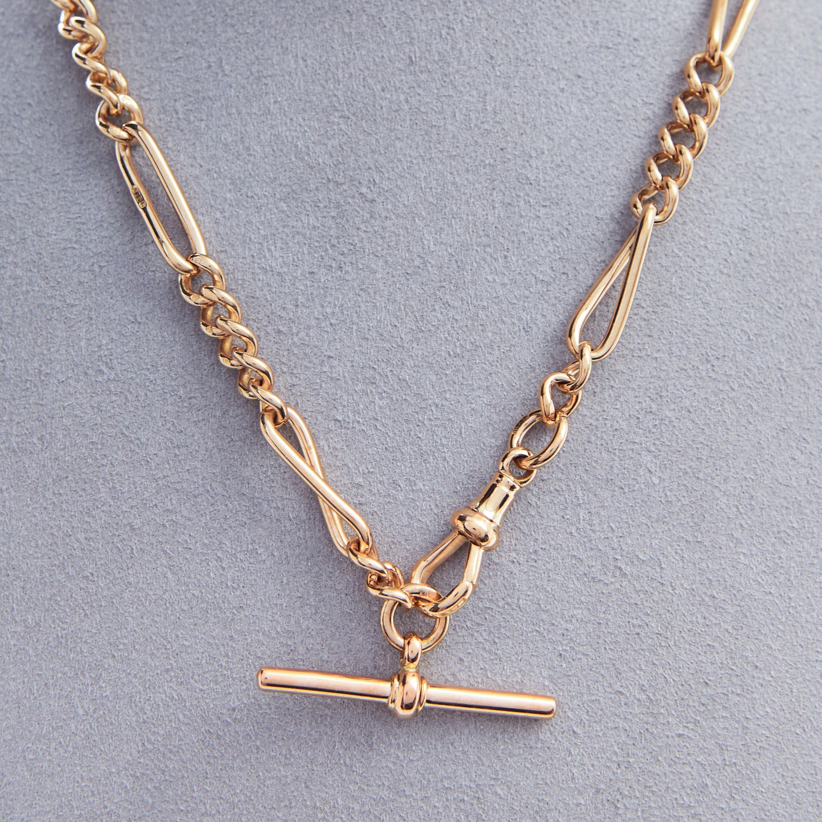 Pre-Owned 9ct Gold Figaro Single Albert Chain – Charles Fish