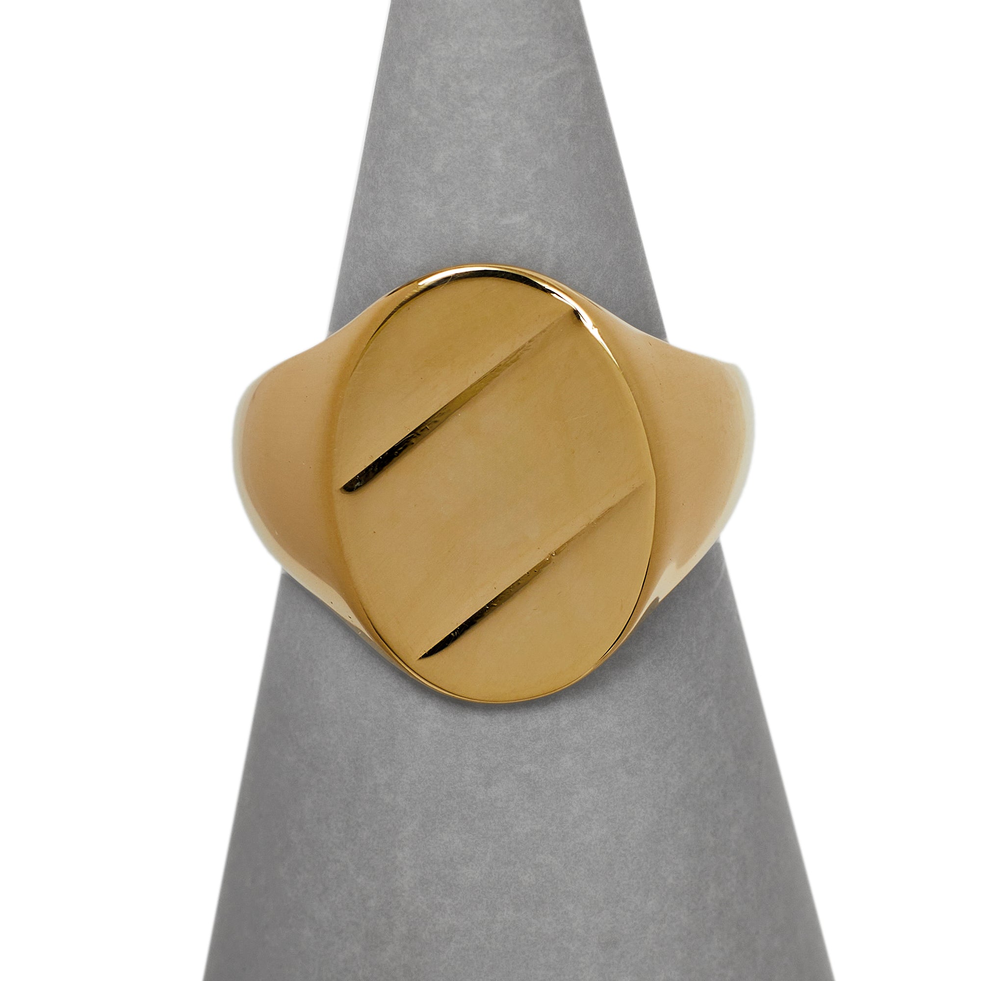Pre-Owned 9ct Gold Diagonal Pattern Signet Ring – Charles Fish