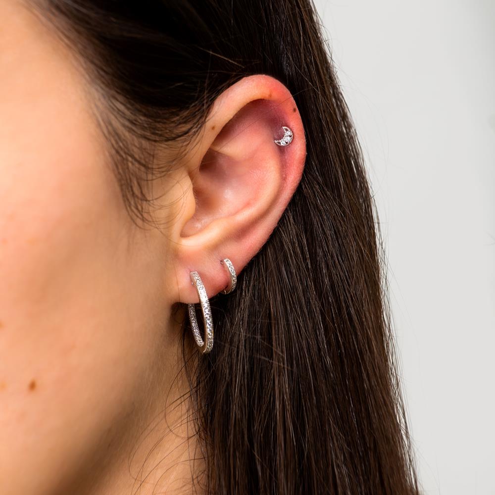 Achara Zirconia Moon Stud Cartilage Earring